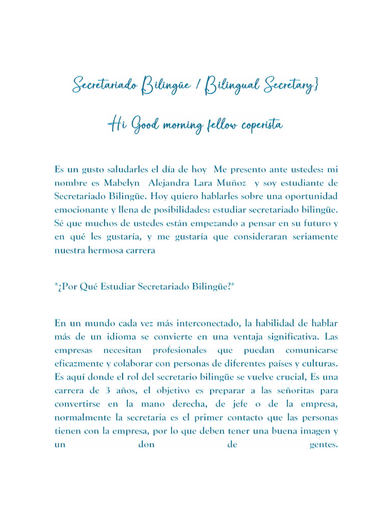 Secretariado Bilingue | PDF