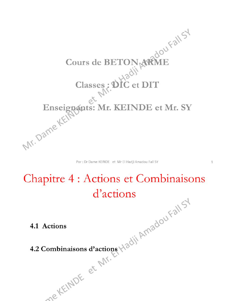 Chapitre 4 - Actions Et Combinaisons | PDF