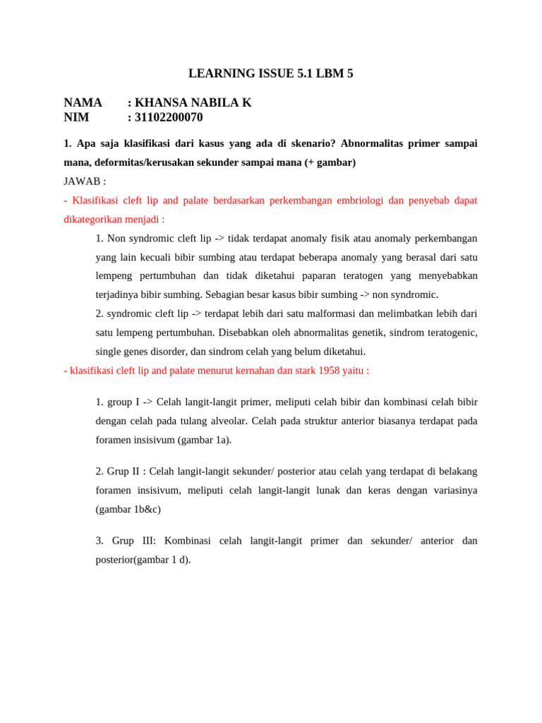 LEARNING ISSUE MODUL 5.1 LBM 5 | PDF