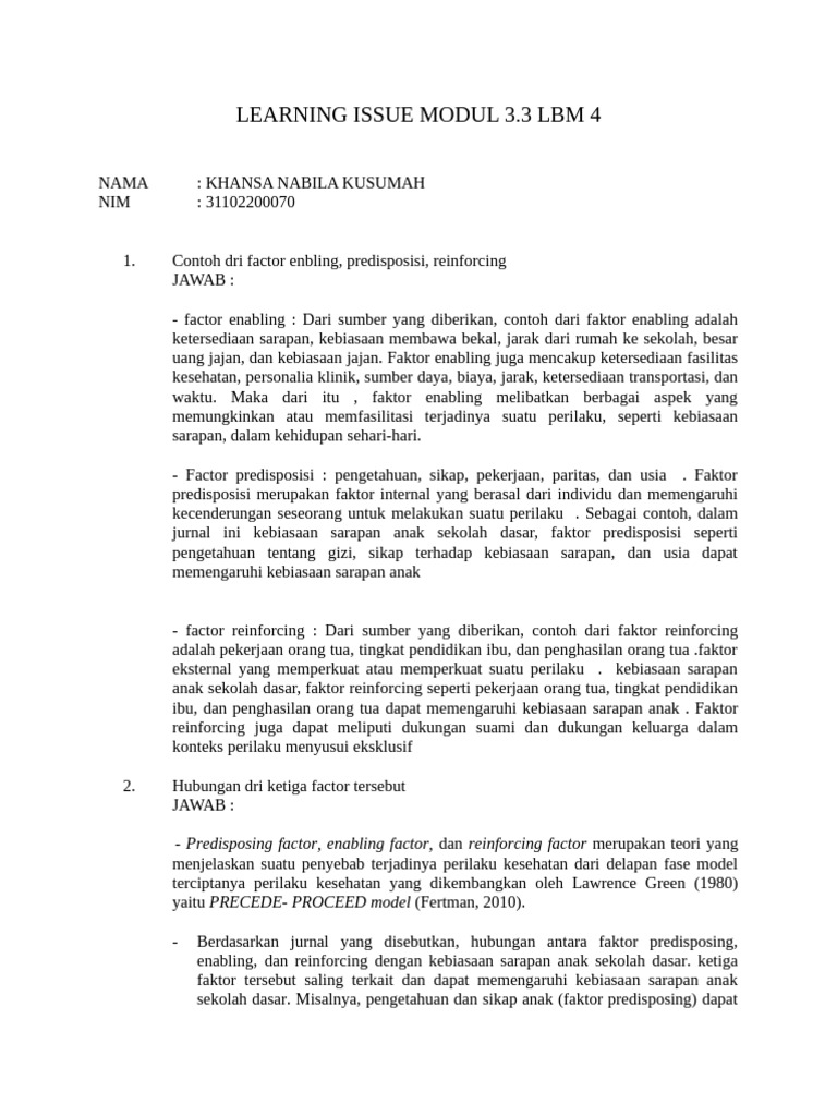 Learning Issue 3.3 LBM 4 | PDF