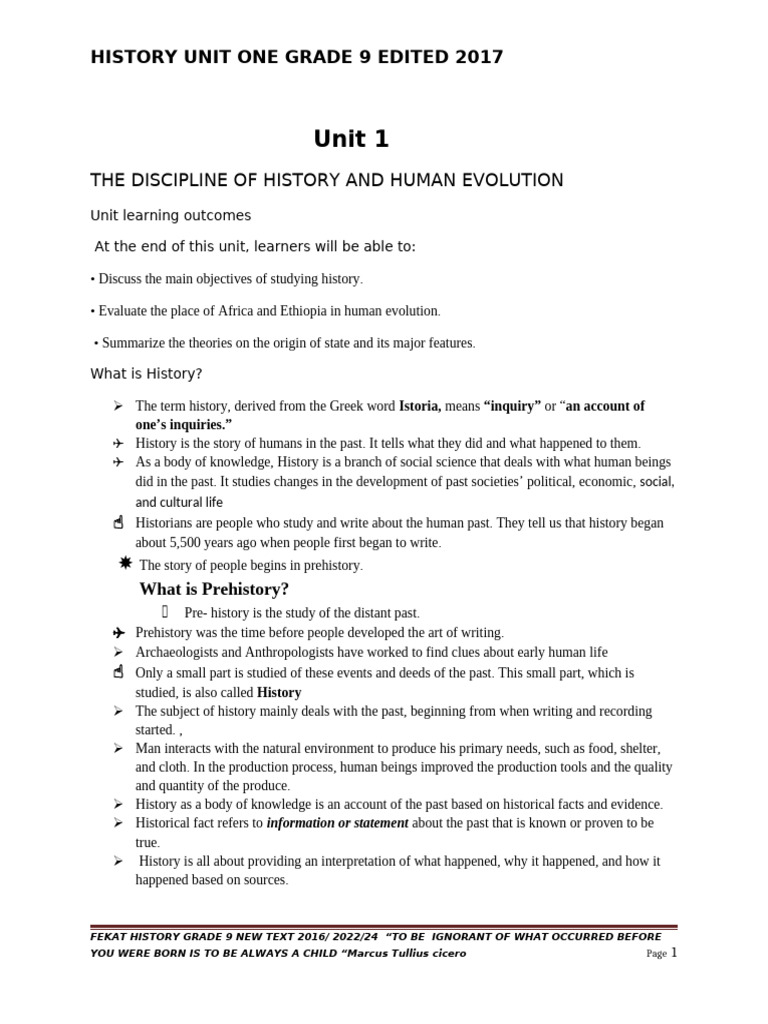 Unit 1 HISTORY GRADE 9 NEW TXT EDITED | PDF