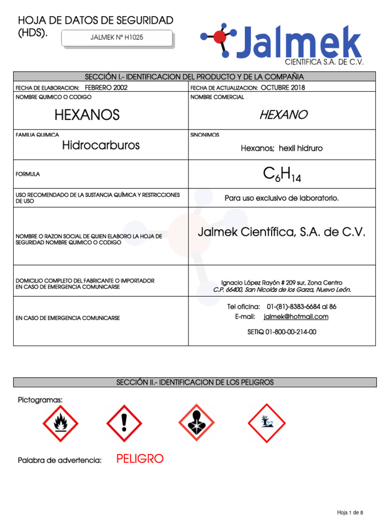 H1025 Hexano RC-3 | PDF