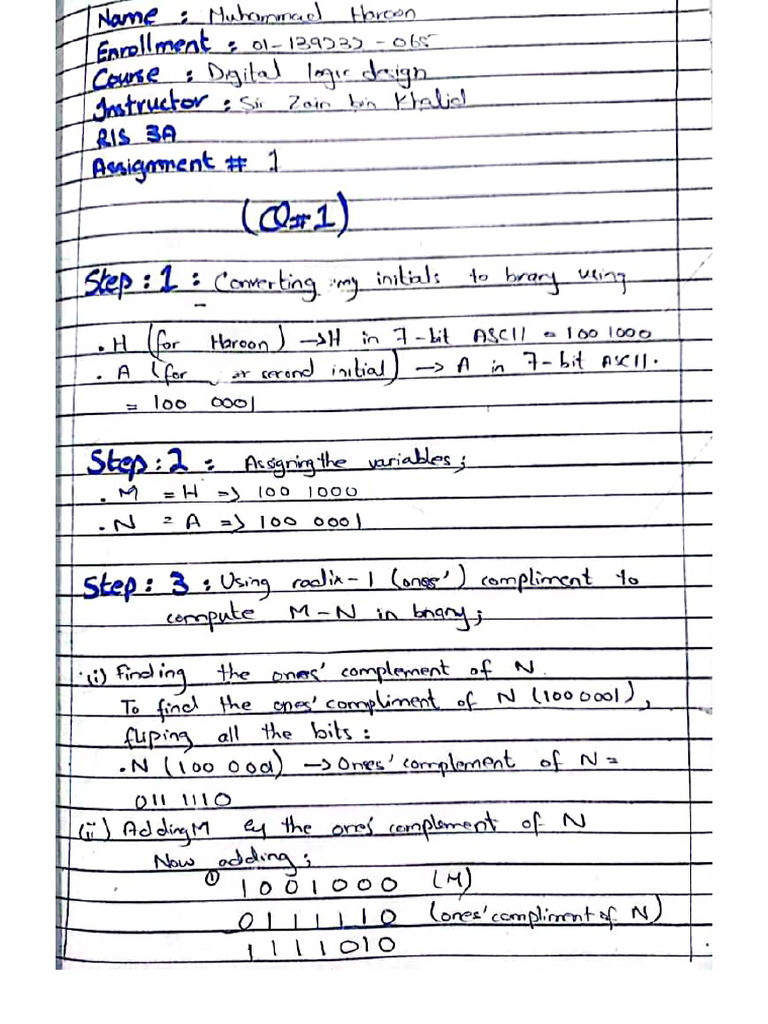 DLD Assignment 1 Haroon | PDF