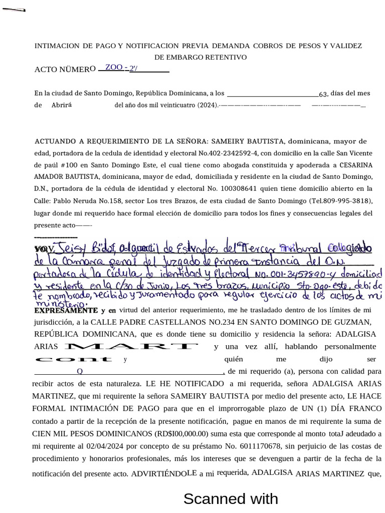 Actos de Embargo Ejecutivo. | PDF