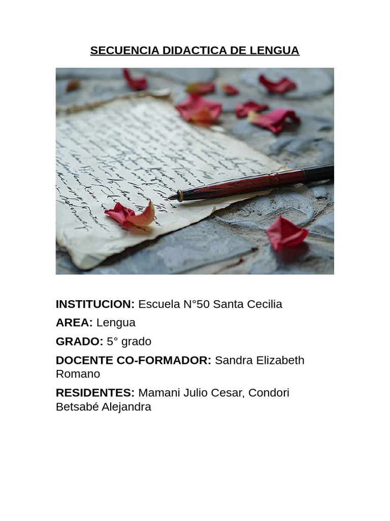 Secuencia Didactica Lengua Poesia 2 - 111303 | PDF