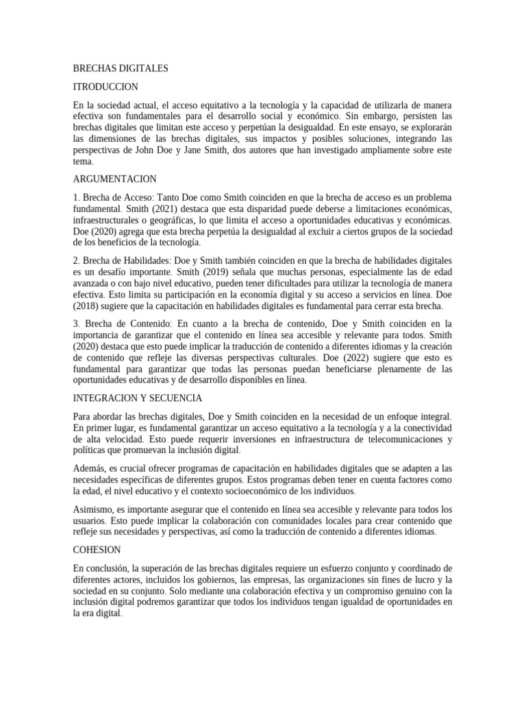 Ensayo Brecha Digital | PDF