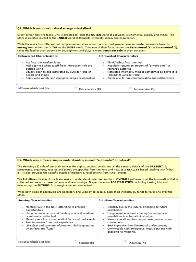 A-short-MBTI-self-assessment-test | PDF