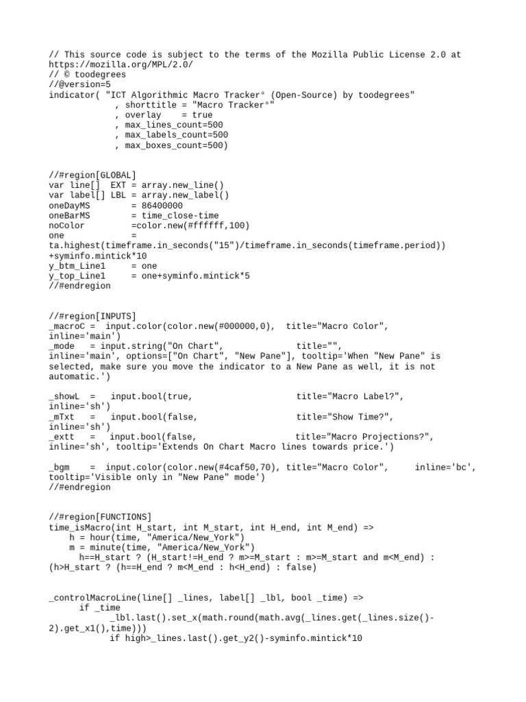 ICT Algorithmic Macro Tracker | PDF