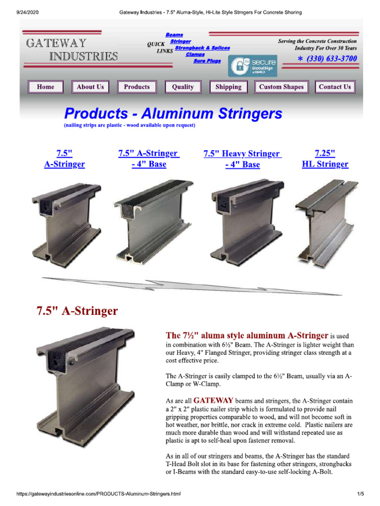 Aluminum Beams Stringers Joints | PDF