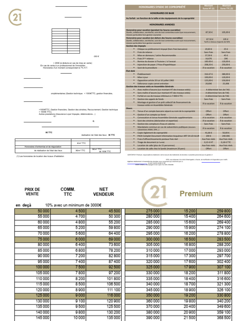 Bareme Honoraires | PDF