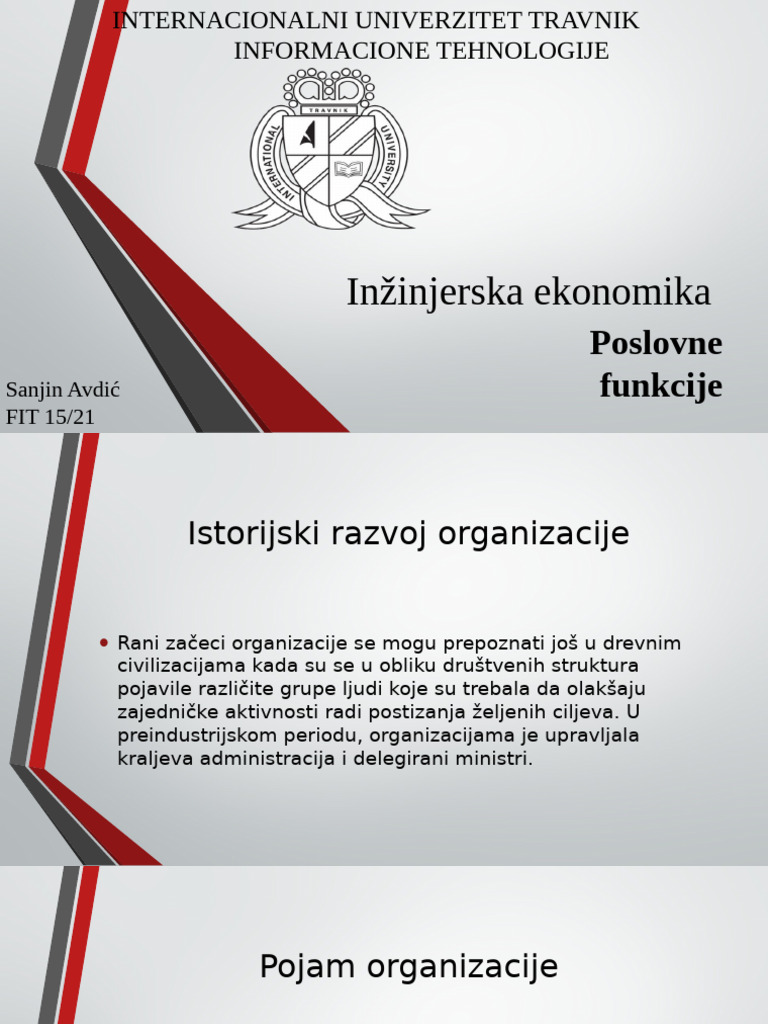 Poslovne Funkcije Inz Ekonomika | PDF