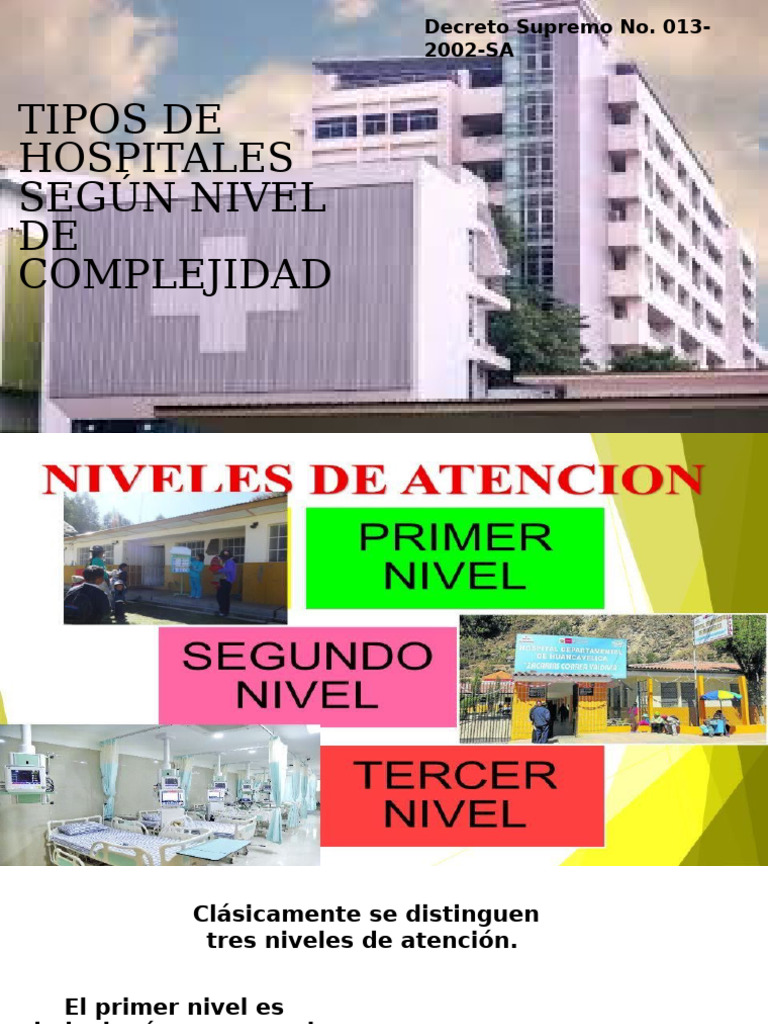 Tipos de Hospitales Según Nivel de Complejidad 1 | PDF