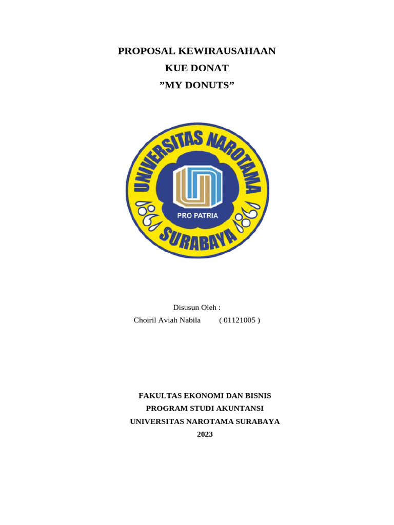 Proposal Kewirausahaan - Uas | PDF