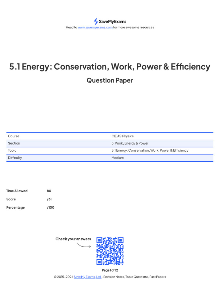 Work, Power | PDF