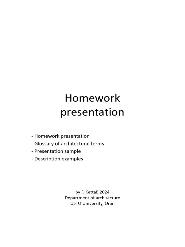 Homework Presentation 30th April | PDF