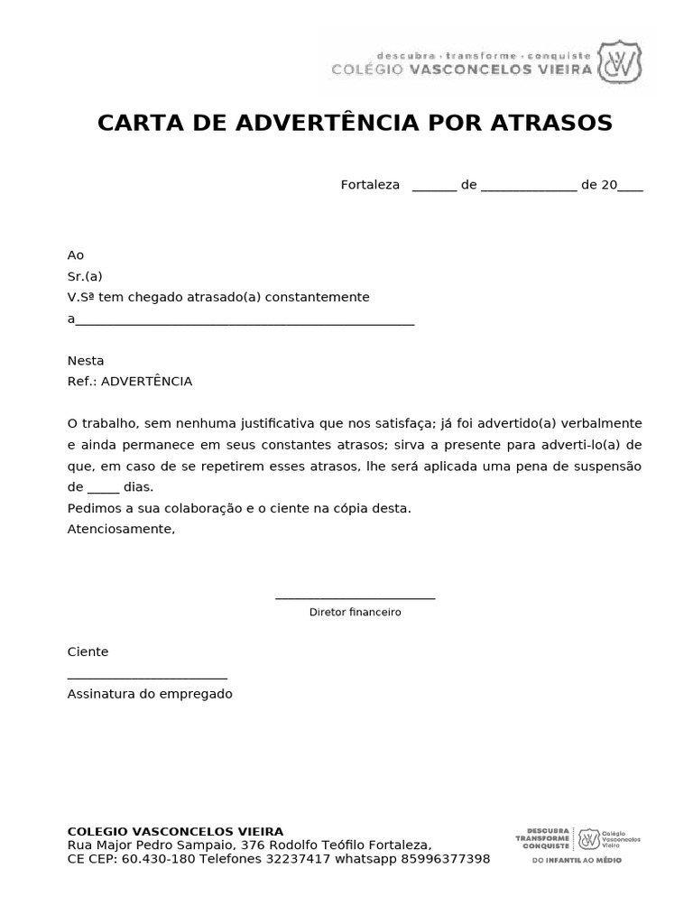 Ejemplo Carta Documento/ejemplo Carta De Advertencia