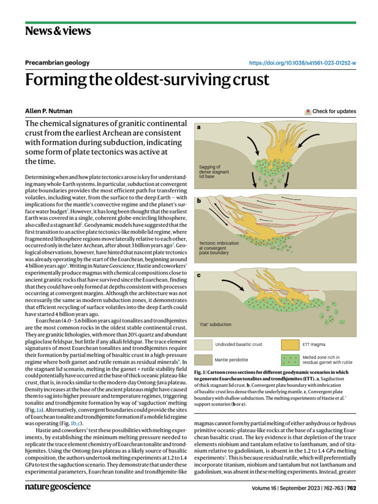 Nutman 2023 Forming The Oldest Surviving Crust | PDF
