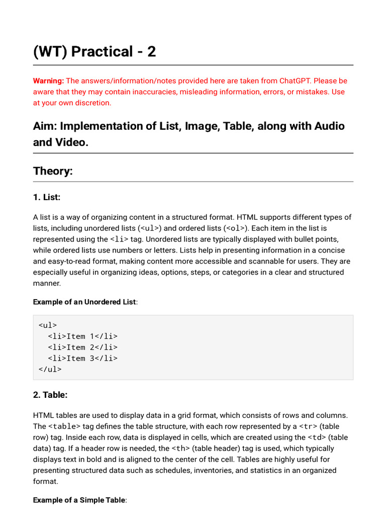 (WT) Practical - 2 | PDF