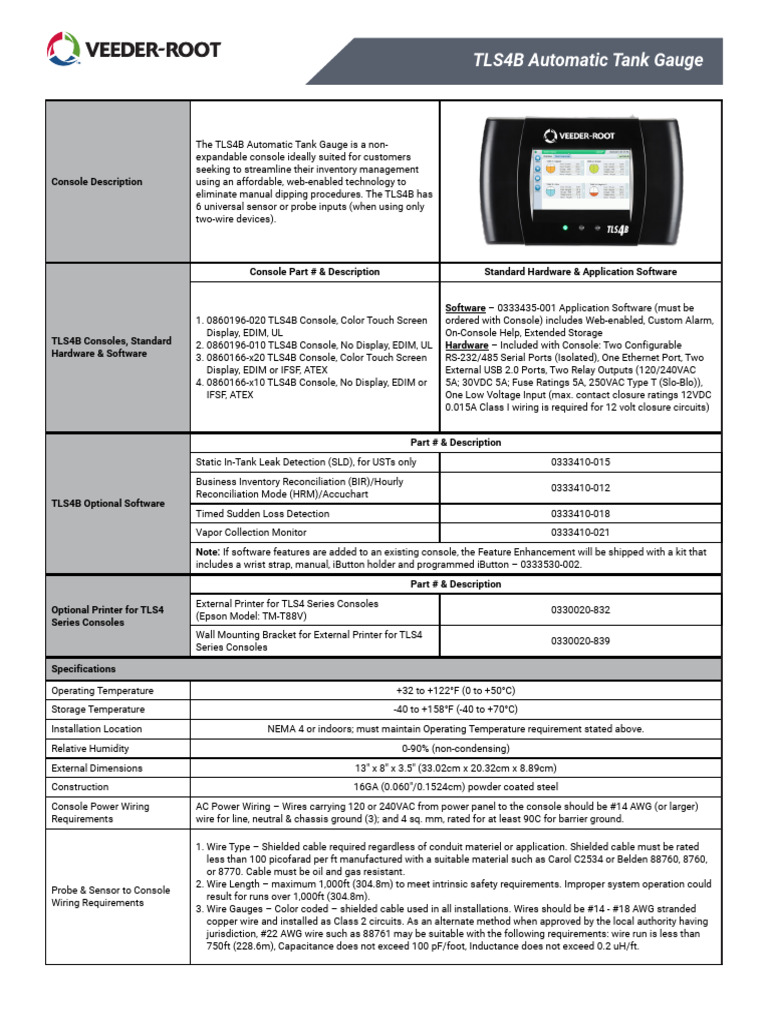 TLS4 Automatic Tank Gauge | PDF