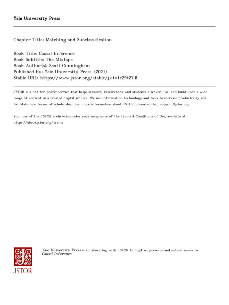 Matching and Subclassification | PDF