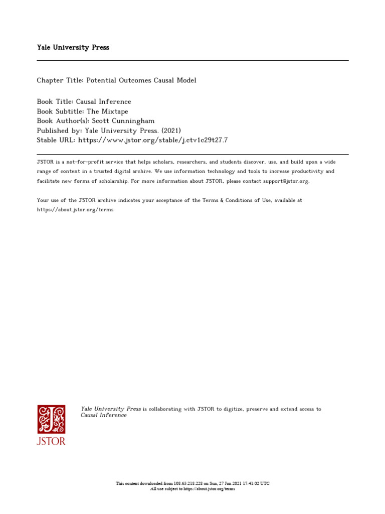Potential Outcomes Causal Model | PDF