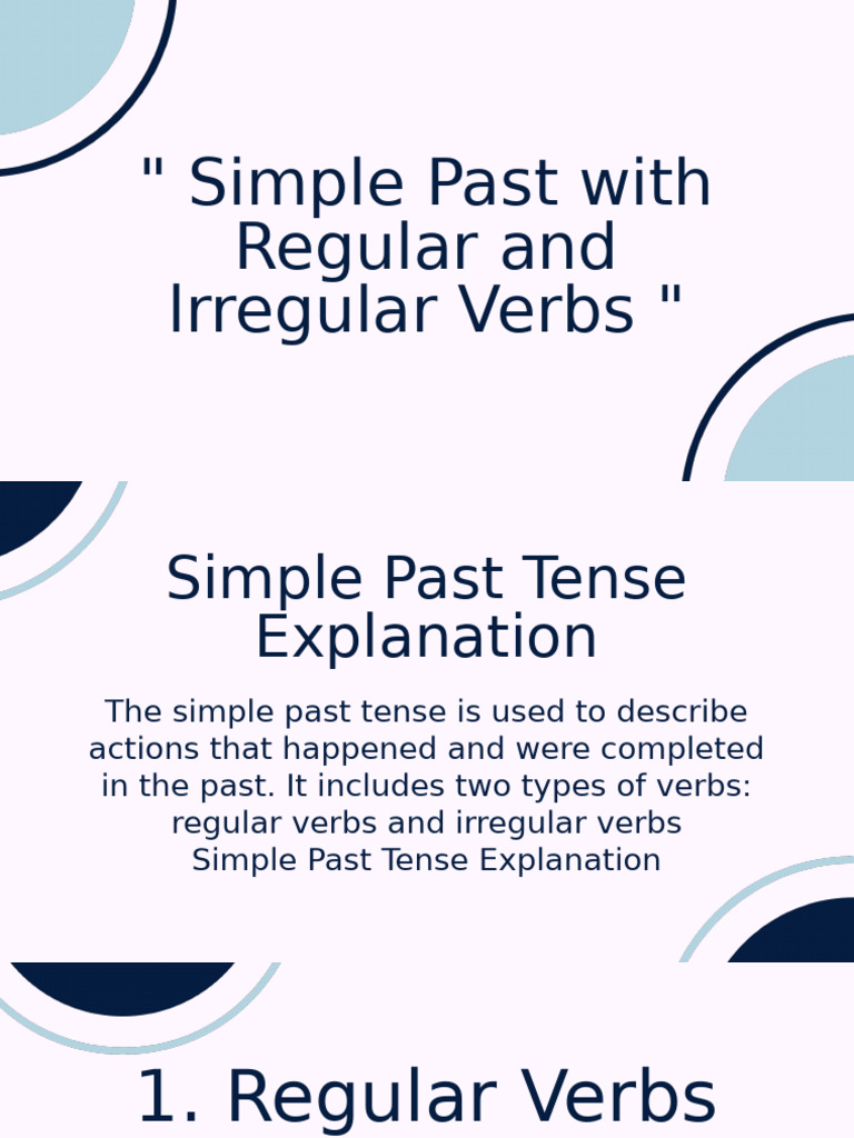 Simple Past With Regular and Lrregular Verbs | PDF