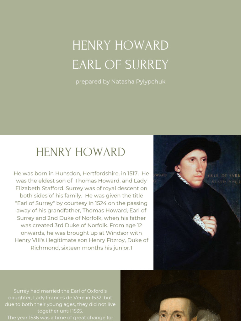 Henry Howard Earl of Surrey | PDF