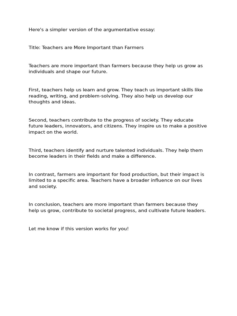 Argumentative Essay Simple Form | PDF
