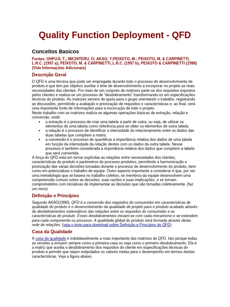 Quality Function Deployment | PDF