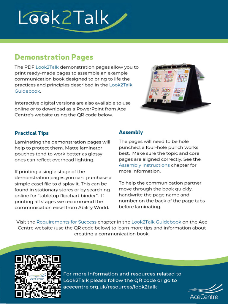 Look2Talk Printable Demonstration Book 9.25 | PDF