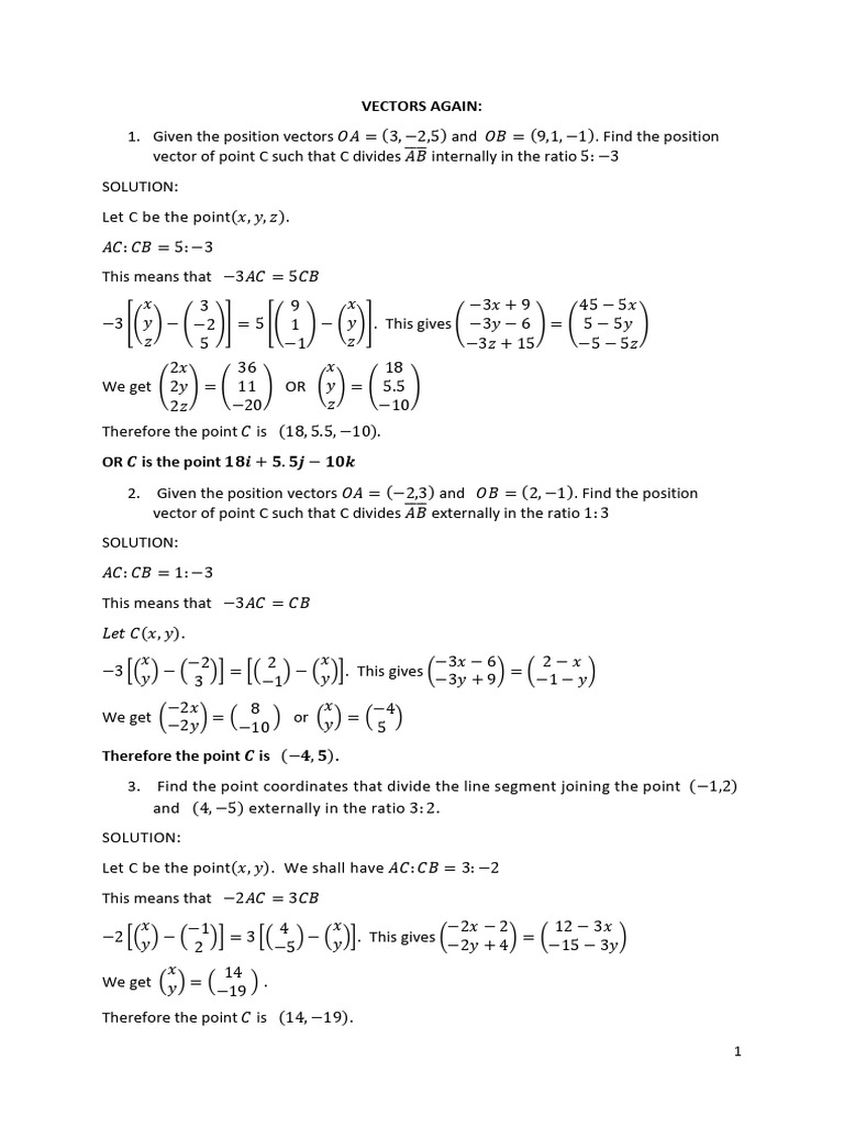 Vectors Again | PDF
