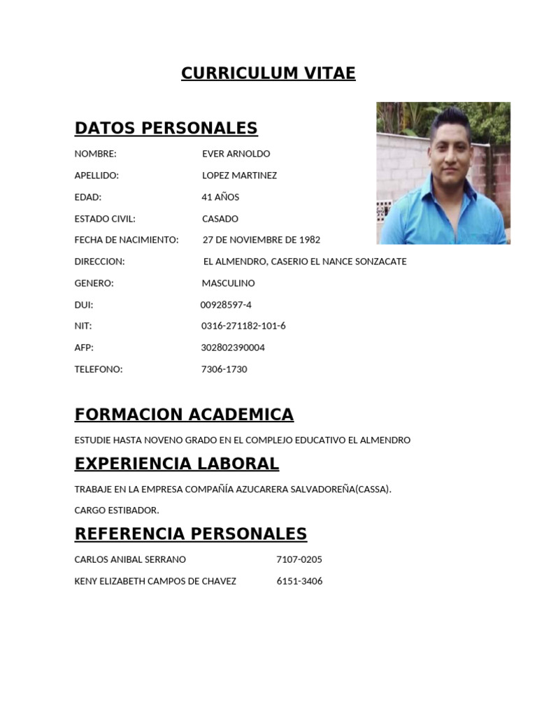 CURRICULUM VITAE EVER | PDF