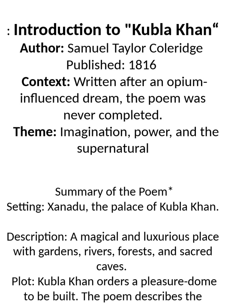 Kubla Khan | PDF