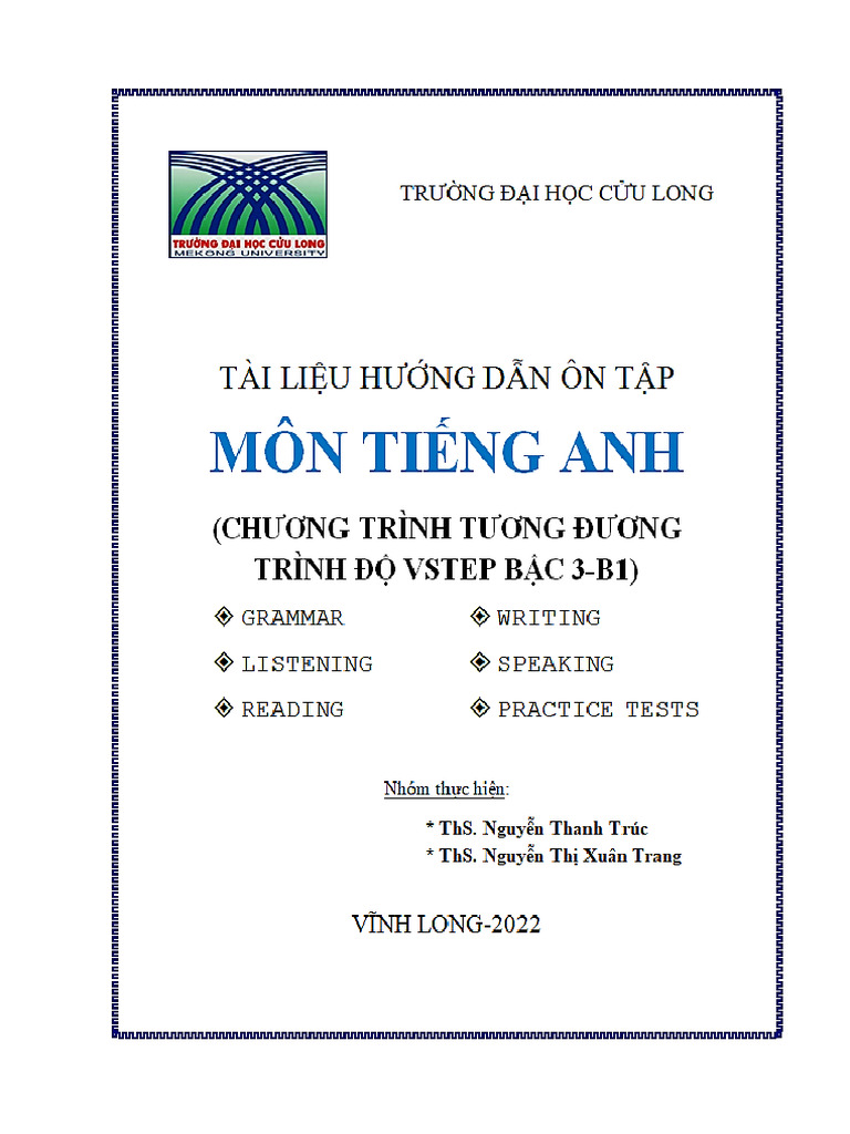 Tai Lieu Huong Dan On Tap Mon Tieng Anh-B1 | PDF