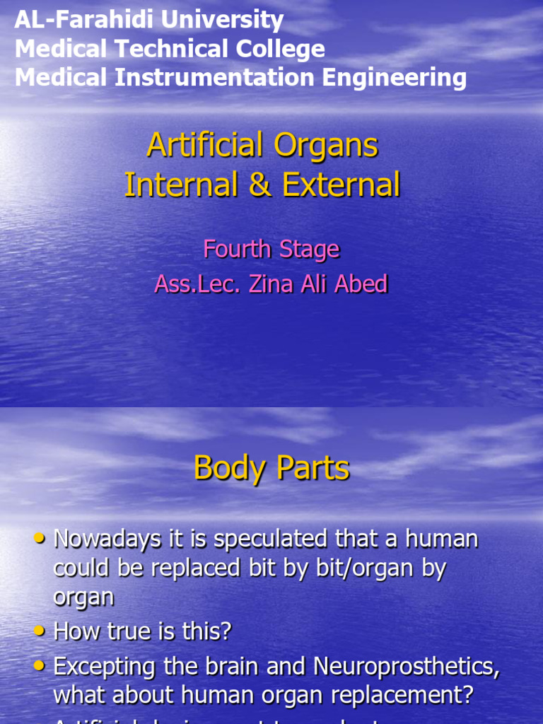 Atrificial Organs Ass. Lc. Zina Ali | PDF