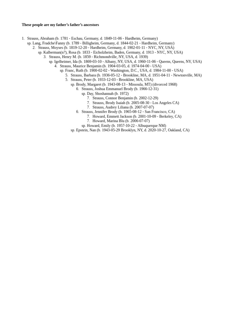 Connor Strauss Tree | PDF