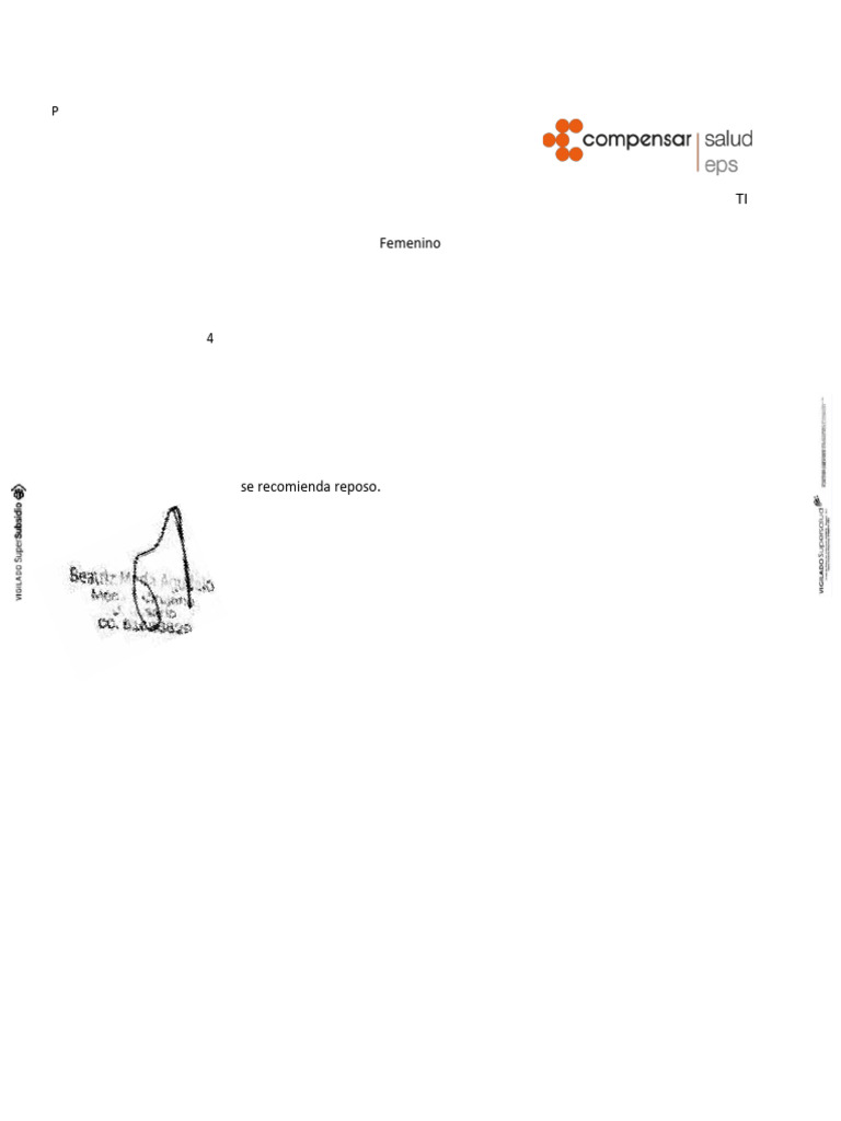 INCAPACIDAD COMPENSAR PACIENTE 1141116999 | PDF