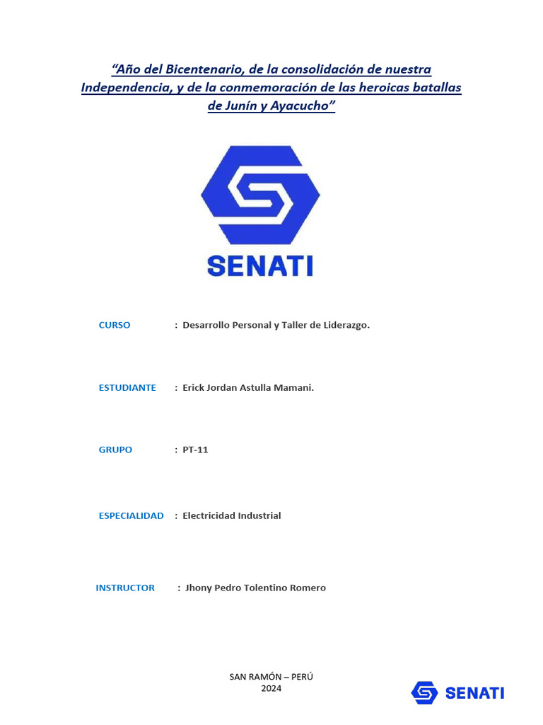 Entregable 1 - Desarrollo Personal y Taller de Liderazgo. | PDF