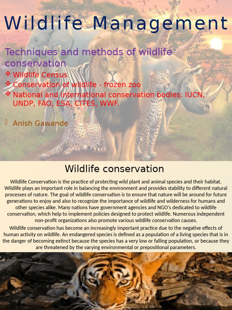 WILDLIFE MANAGEMENT - Techniques and Methods of Wildlife Conservation | PDF