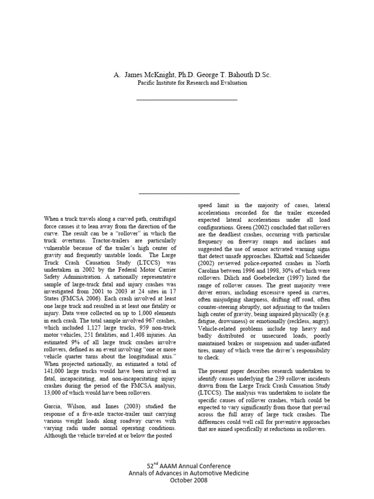 Truck Rollover | PDF