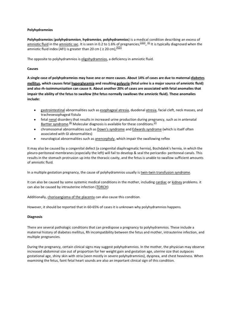 Polyhydramnios | PDF