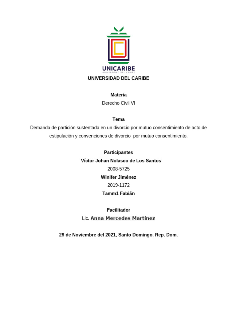 Demanda en Particion | PDF