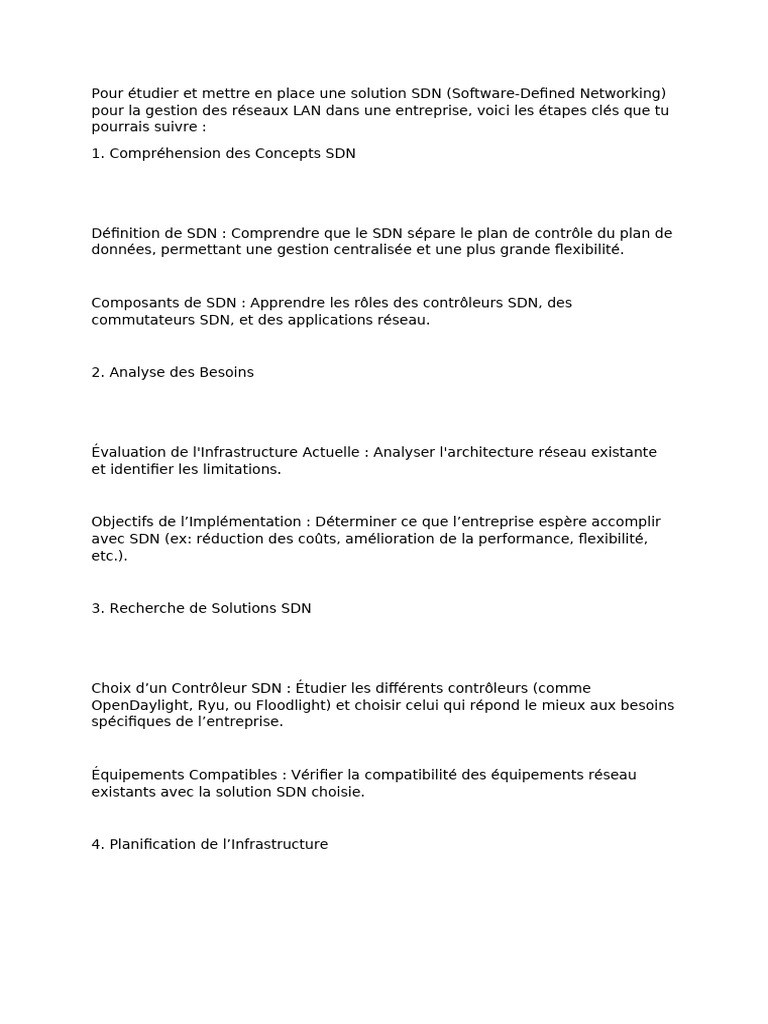 Pour étudier et mettre en place une solution SDN | PDF Pour étudier et mettre en place une solution SDN | PDF