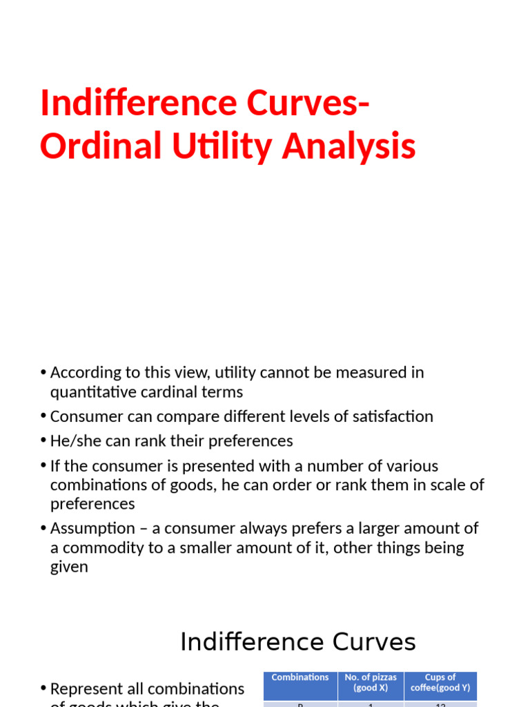 Indifference Curves Analysis | PDF