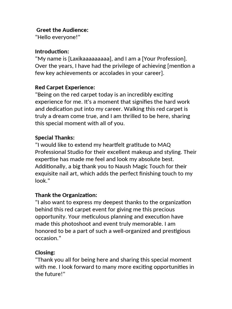 Greet The Audience | PDF