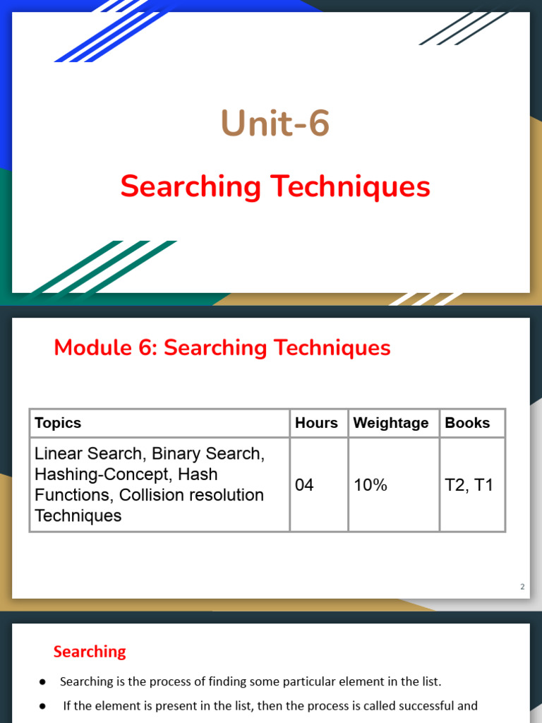 Unit-6 Searching Techniques | PDF