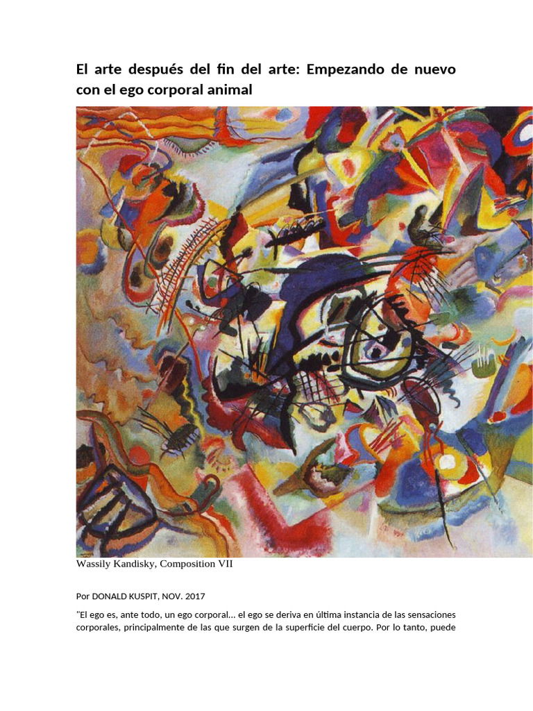 El Arte Después Del Fin Del Arte - Donald Kuspit | PDF