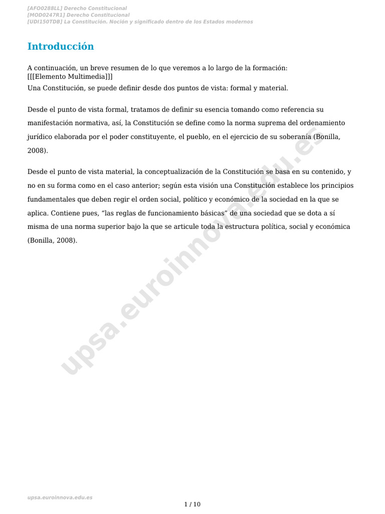 La Constitución. Noción y Significado Dentro de Los Estados Modernos | PDF