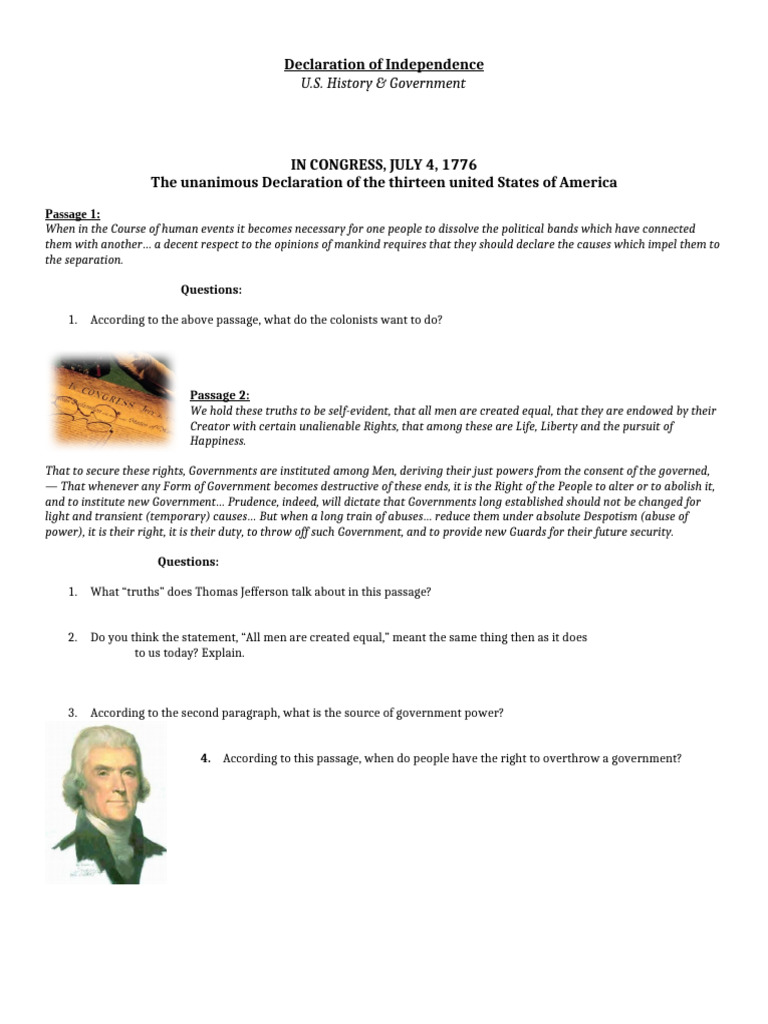 Amari Alexander - DeclarationofIndependence WS | PDF