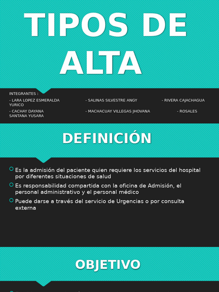 TIPOS DE ALTA | PDF
